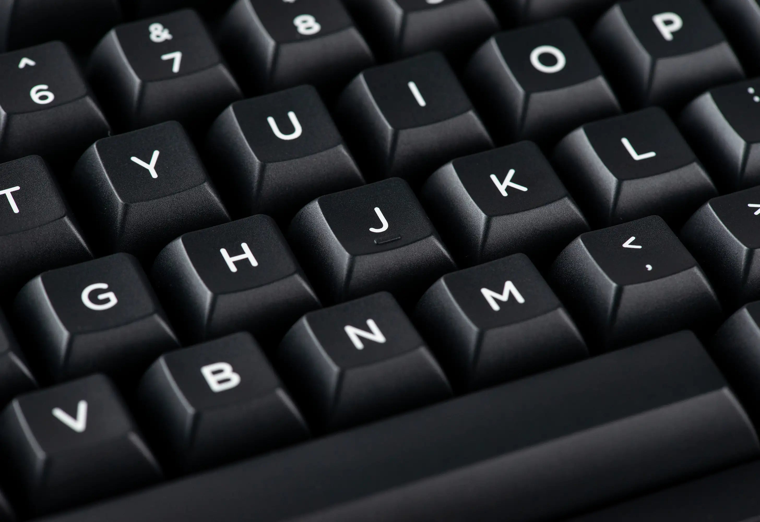 KAT White on Black Thickened Double Shot PBT Keycaps|Keyreative