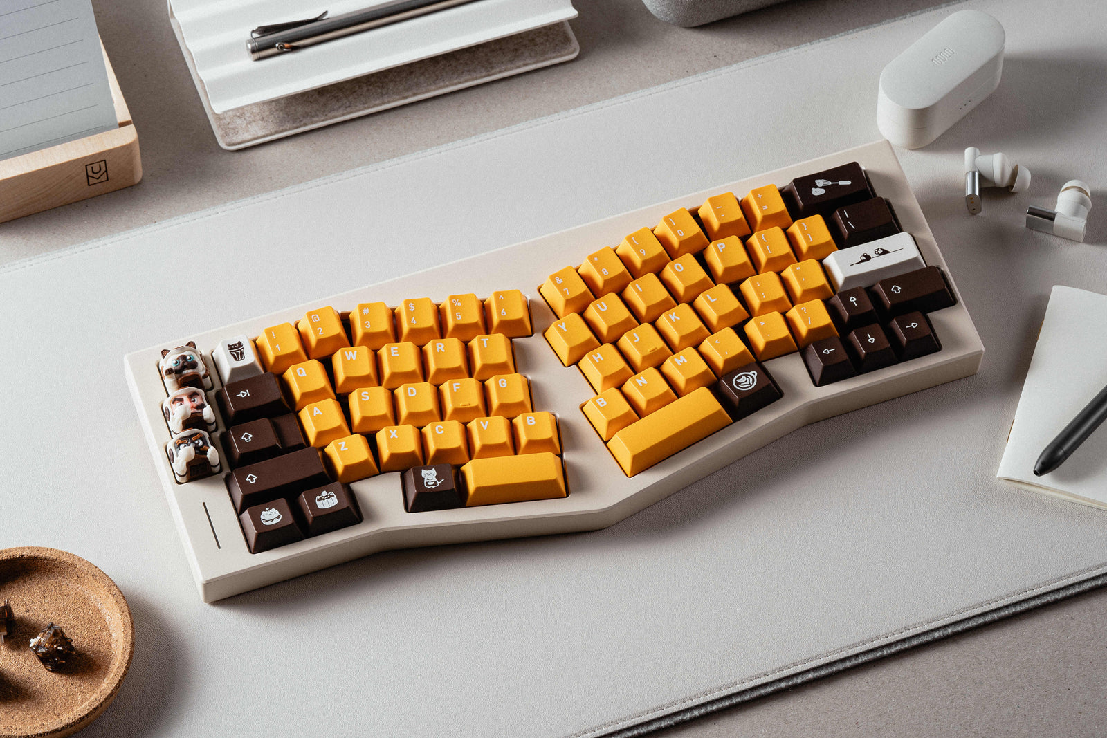 ABS Nekoccino Cherry Profile Keycaps|Keyreative