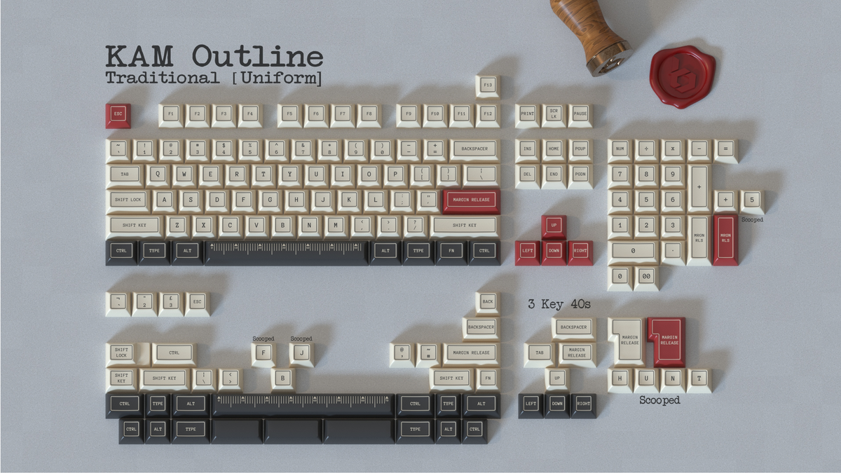 KAM Outline Thickened PBT Keycaps